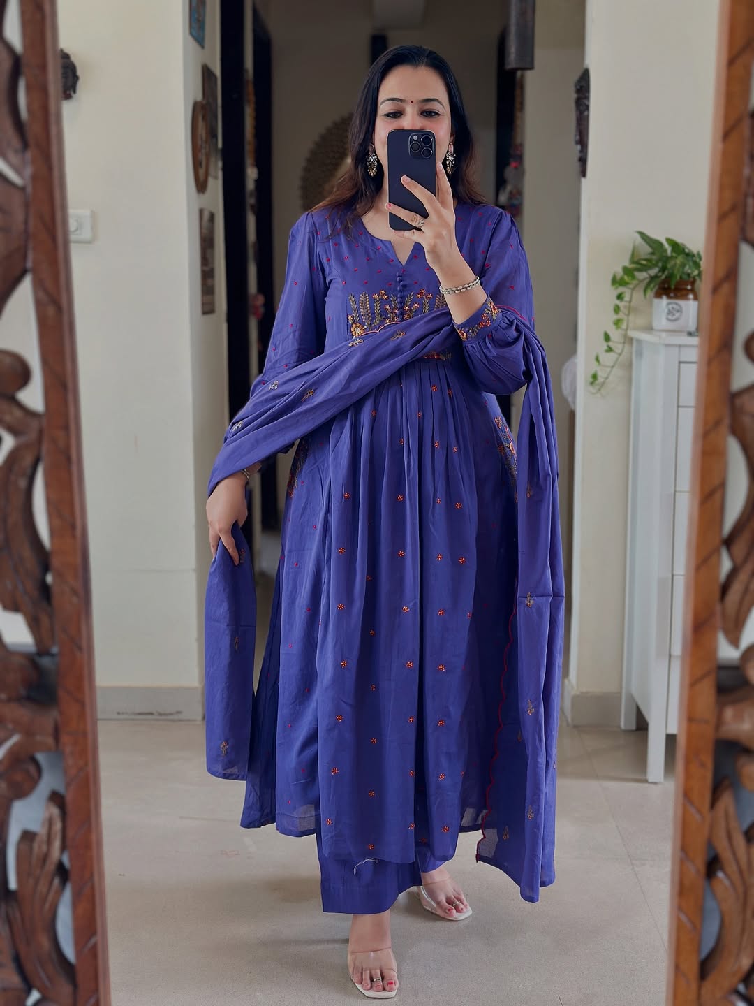 Purple Pure Lilan Anarkali suit set - Blooms Boutique