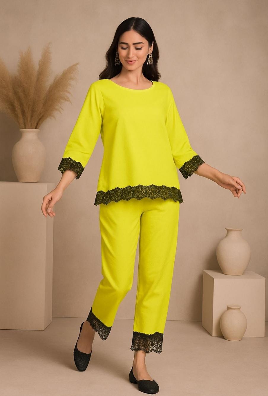 Elegant Lace Cotton Cordset - Blooms Boutique